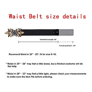 E-Clover Fashion Floral Rhinestone Buckle Women's Elastic Waist Cinch Belt for Dress for Waist Size 25''-32''(Green1)