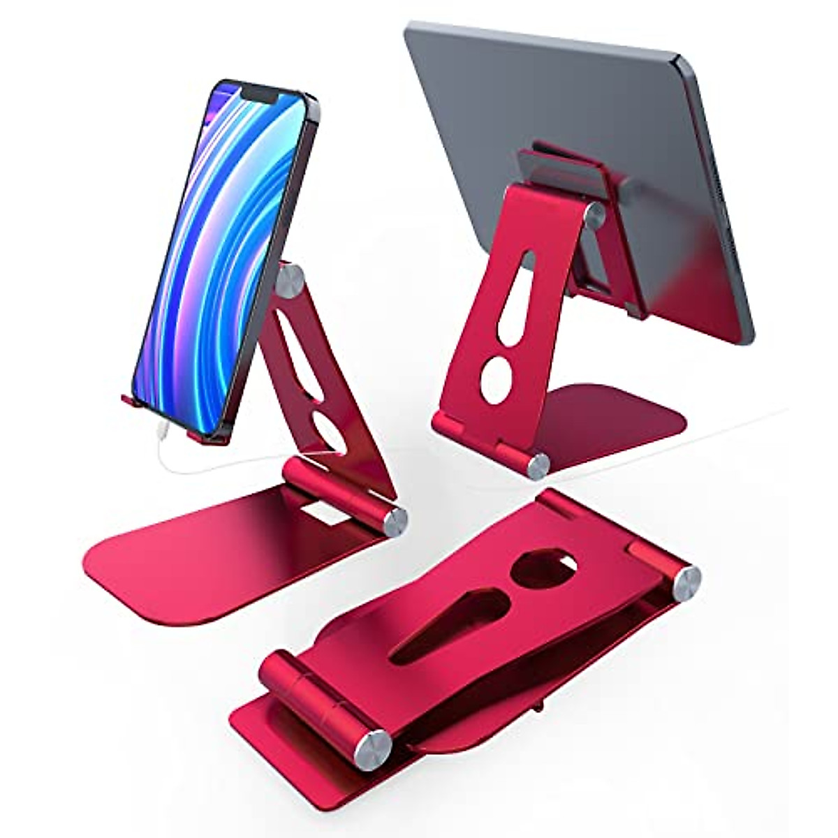 ANTERK Tablet Stand Adjustable, Desktop Stand Holder Dock Compatible with Tablet Such as iPad Pro 9.7, Tab (4-13"), 12.9 Air Mini 4 3 2, Red