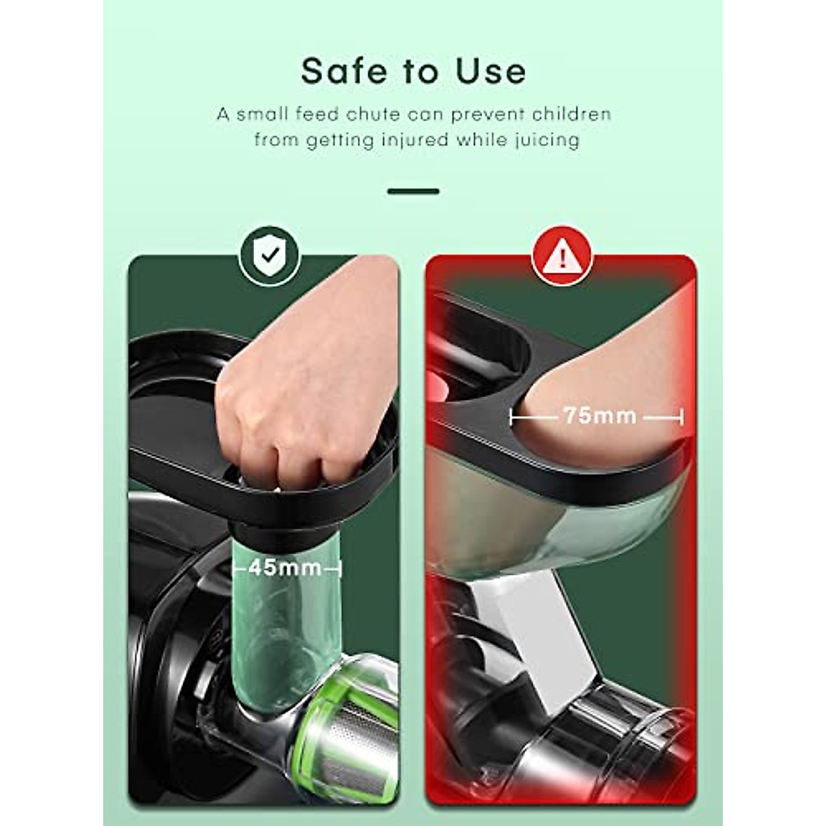 Juicer Machines, HOUSNAT Professional Celery Slow Masticating Juicer Extractor Easy to Clean, Cold Press Juicer with Quiet Motor and Reverse Function for Fruit & Vegetable, Brushes & Recipes Included, Black