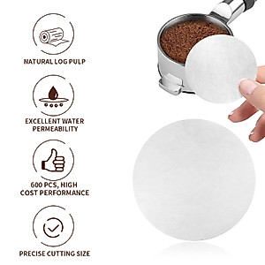 500 Pcs Coffee Paper Filter for Espresso Coffee Maker, 51 mm Unbleached Espresso Filter Puck Screen Portafilter Paper Compatible with Breville Barista, Mr. Coffee and Other Espresso Machine