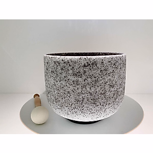 Obsidian Gemstone Fusion Crystal Singing Bowl A Third Eye Chakra 8 inch with Free Rubber Mallet or Suede striker and O ring