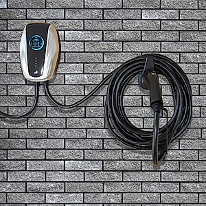 7KW 32Amps Level 2 EV Charger Station with 30TF Cable NEMA 14-50, 220-240V Input J1772 Plug Swipe Card Charging for Most Evs