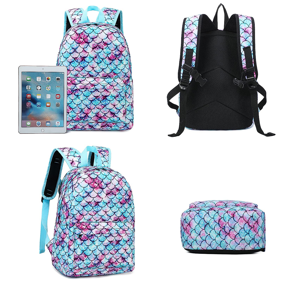 Girls Backpack Preschool School Bag for Kids Elementary Kindergarten Backpack Bookbag (Mermaid)