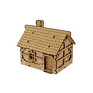 TowerRex Small House DND Terrain Building - DND Accessories for Dungeons & Dragons, Pathfinder, Warhammer, Tabletop Battle map, Wargaming Terrain kit, RPG Scenery for 32mm, 28mm miniatures