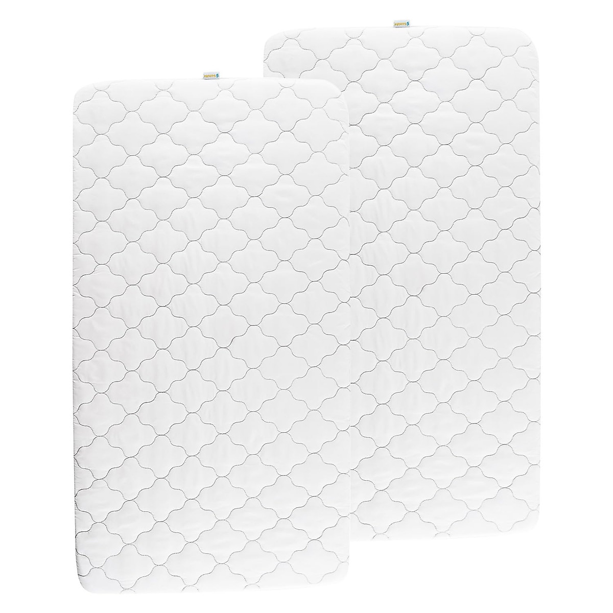 Bamuho Bassinet Mattress Protector Compatible with Foalom, Newton, Skylar Baby Bassinet, 2 Pack, Waterproof Quilted 3 in 1 Rectangle Bassinet Mattress Pad Cover, White, 35" x 20"