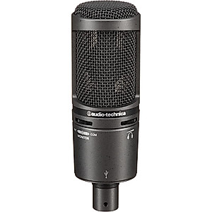 Audio-Technica AT2020USB+ Cardioid Condenser USB Microphone Kit with Isolation Shield and Pop Filter - Compatible with PC, Mac and Windows