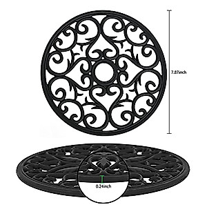 Smitchraft Silicone Trivets for Hot Dishes, Pots and Pans, Hot Pads for Kitchen Quartz Countertops, Silicone Pot Holders Mat, Multi-use Carved Heat Resistant Mat for Counter & Table, Set of 3 Black