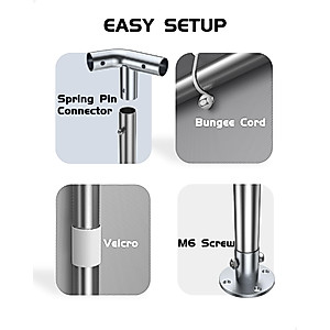 GAOMON 13x20 Ft Heavy-Duty Carport with Detachable Sidewalls, Front and Rear Doors, Sandbags and All-Season Waterproof Fabric Suitable for Cars, Boats, Trucks and Motorcycles (Silver Grey)