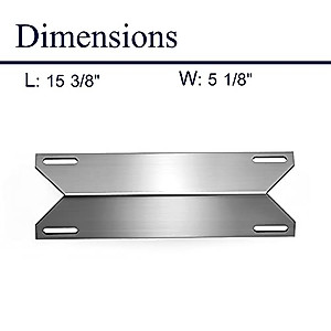 Boloda BBQ Gas Grill Replacement Parts, Stainless Steel Heat Plate Shield Burner Cover Heat Tent for Nexgrill 720-0439, 720-0582B, Kirkland 720-0439, Members Mark 720-0582B, 15-3/8" x 5 1/8"