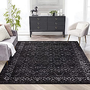 Well Woven Zazzle Argos Black Vintage Modern 5'3" X 7'3" Area Rug