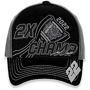 Joey Logano Team Penske Two-Time 2022 NASCAR Cup Series Champion Trophy Adjustable Hat Black