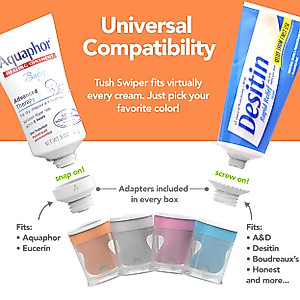 Eli & Ali Tush Swiper - Diaper Rash Cream & Butt Paste Applicator - Universal Fit for Most Diaper Creams | Mess-Free & Hygienic Alternative to Cream Spatula - Carry Less Baby Gear - Blue, 2 Pack