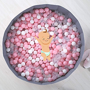 PlayMaty Ball Pits - Folding Portable Baby Kids Play Ball Pool Double Layer Oxford Cloth Not Need to Inflate Stable Ball Pool for Toddler (Balls Not Included) (Pink)