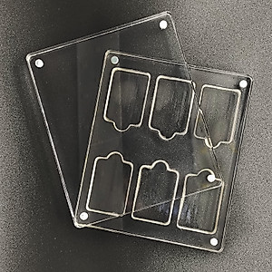 X-Richmen Game Card Case for Nintendo Switch Transparent Acrylic Game Storage Box Protective Shockproof Display Cabinet with 6 Slots Game Storage Box, Gift Mario Mushroom Red and Blue Thumb Grip 2PCS