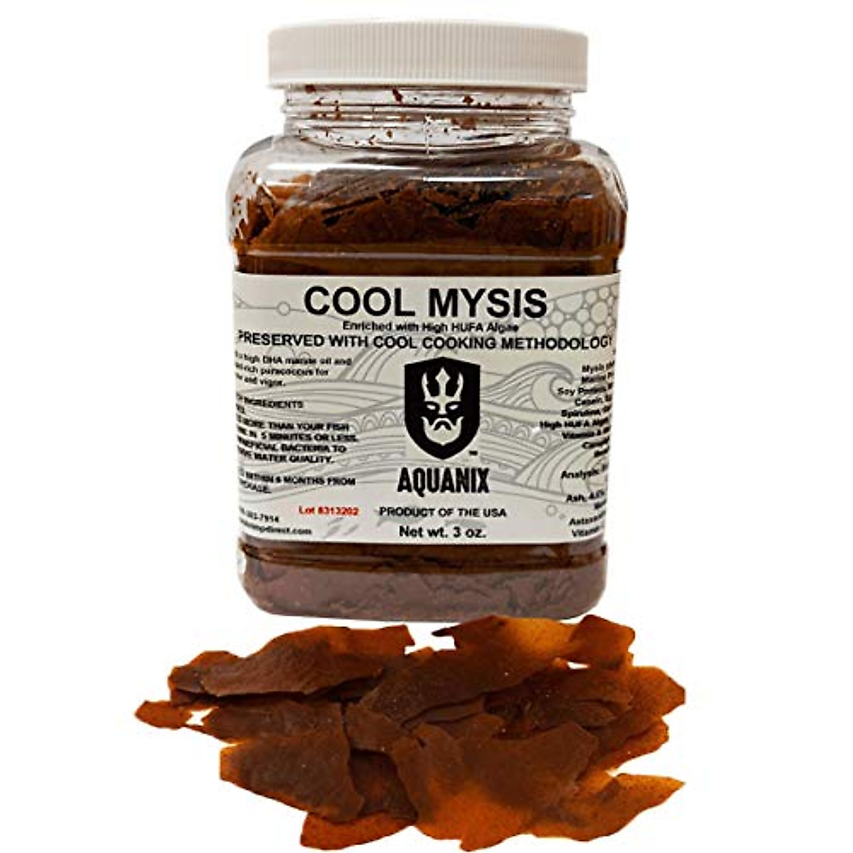 Brine Shrimp Direct Cool Mysis Tropical Fish Flake Enriched with High HUFA Algae, 3 oz (85 g)