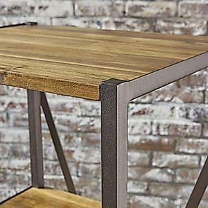 Christopher Knight Home Roney Acacia Wood Bookcase with Iron Accents, 17", Natural Stained With Rustic Metal