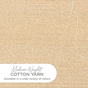 Lion Brand 24/7 Cotton Yarn, Lightweight Yarn for Knitting, Crocheting, and Crafts, Ecru, 3 Pack