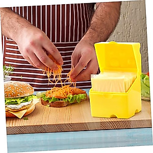 STOBAZA Sliced Cheese Storage Container, Sliced Cheese Container with Flip Lid Cheese, Cheese Slice Crisper Refrigerator Storage Rack Clamshell for Kitchen