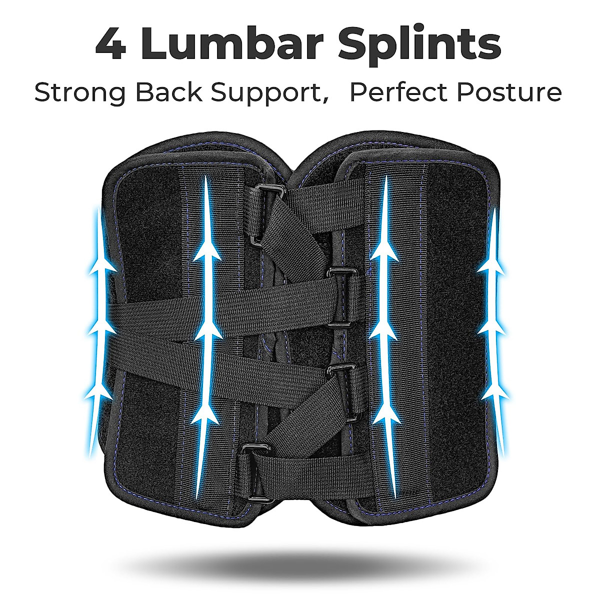 ZOYER USA Recovery Back Brace w/ Lumbar Support, Quad-Spring Stabilizers, Chronic Pain Relief, Sciatica, Posture Corrector, Customizable Tension, S/M