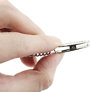 ZYAMY 2pcs Bib Holder Clips with Flexible Adjustable Chains Dental Bib Clip Metal Napkin Clip Chain, Allowing You to Safely Place the Napkin During Meal, Silver