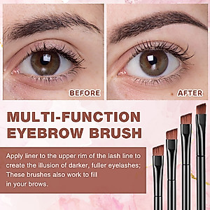 100 Pieces Disposable Angled Eyebrow Brushes Eye Liner Brush Disposable Angle Brushes Tinting Brushes for Women Girls Salon Beauty Cosmetic Make up Tool Disposable Esthetician Supplies