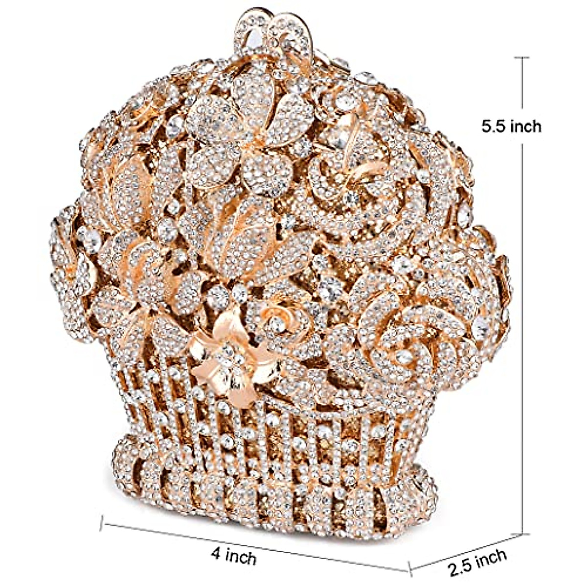 MOSSMON Flower Crystal Evening Clutch Bag Elegant Bride Wedding Party Purse for Women