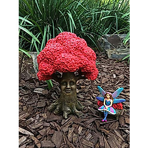 GlitZGlam Fairy Garden Miniature Tree: Mrs. Rose The Pink Rose Tree of Azar (9 Inch Tall) for The Garden Fairies and Gnomes - from The Beautiful Azarian Collection. A Fairy Garden Accessory