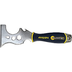 ALLWAY DSXG16 Soft Grip 16-in-1 Painter's Multi Tool with Hammer End and 2 Screwdriver Bits