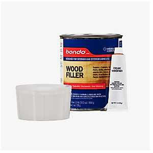 Bondo Home Solutions Wood Filler, Sandable in 15 min, 1.9 lbs with 1 oz Hardener