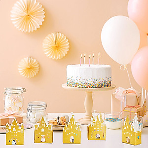 Chrisfall 24 Pieces Princess Castle Boxes Princess Castle Candy Boxes Princess Castle Party Decorations Glitter Princess Castle Birthday Favor Boxes for Wedding Birthday Party Supplies