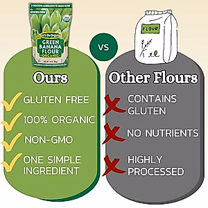 Let's Do Organic Green Banana Flour – Grain Flour Replacement, Resistant Starch, Versatile Starch, Gluten Free, Iron, Non-GMO Project Verified, USDA Organic – 14 Oz