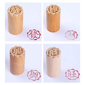 Xdodnev 8pcs/Set Cake Mold Wood Dessert Seal Stamp Traditional Chinese Moon DIY Cookie