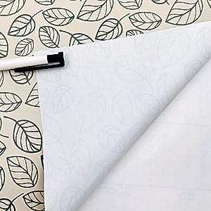 Yifasy 19.7ft Roll Green Leaf Shelf Liner Peel and Stick Countertop Shelving Paper Wallpaper Drawer Chest Vinyl Film (M-236.2x17.7 Inch)