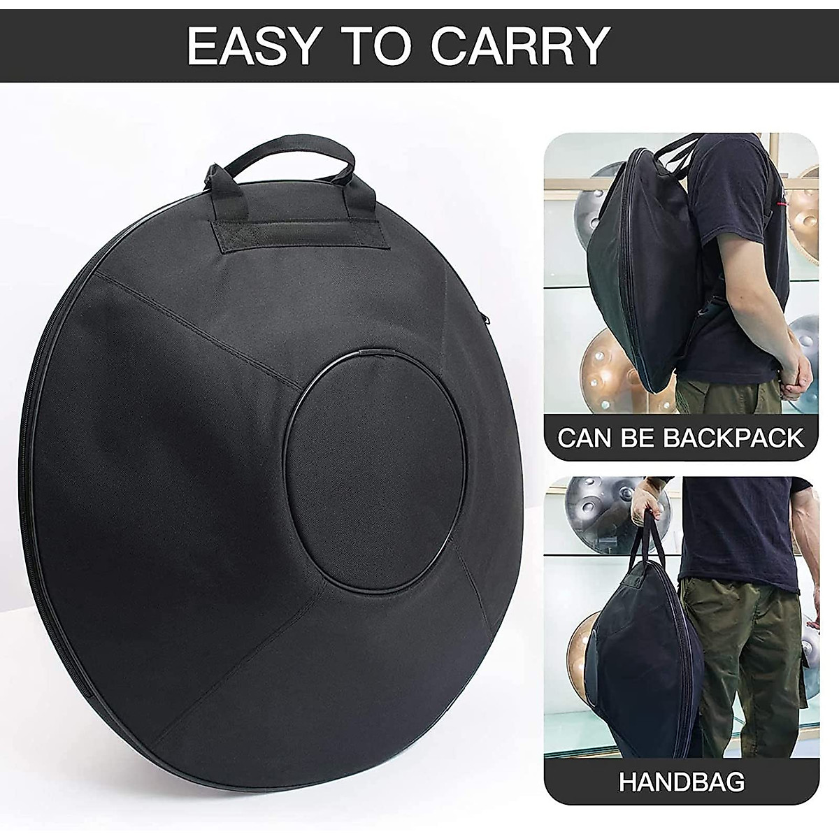 MFYDPP Handpan Steel Drum,9 Notes 22 Inch Steel Tongue Drum with Soft Hand Pan Bag, 2 Handpan Hammers, Handpan Stand, Dust Free Cloth