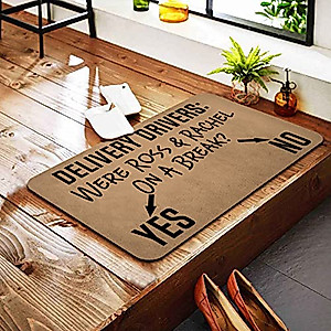 Funny Welcome Doormat Front Porch Rugs With Rubber Back 30"(L) x 18"(W)Were Ross & Rachel On A Break Monogram Doormat for Entrance Way Front Porch Decor Mat No Slip Kitchen Rugs and Mats Novelty Gift