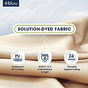 BLUU BANYAN 10 FT Pabrellas, 24 Month Fade Resistance & Water-repellention Solution-dyed Fabric Canopy with Infinite Tilt, Crank & Cross Base (Beige)