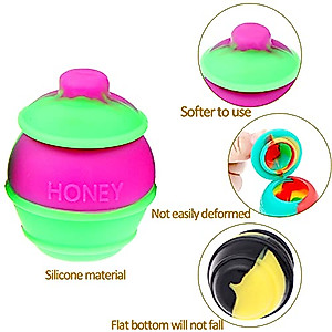 PIAOPIAONIU 8 Pcs Silicone Honey Pots 35ml Silicone Wax Container Non Stick Multi Use Storage Jars for Cosmetic,Lotion,Cream,Bead,etc Multi Color Randomly
