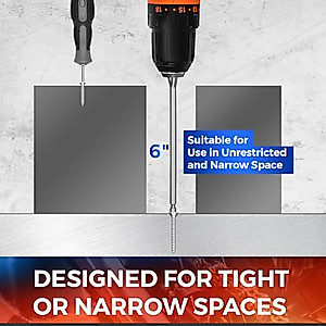 InPower Extra Long Security Power Bit Set, 32 Piece 6" Long Security Screwdriver Bit Set, 1/4" Shank, S2 Steel