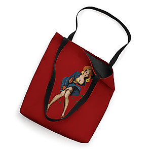 Blonde Pin Up Girl in Stockings & Heels - Retro Pin Up Girl Tote Bag