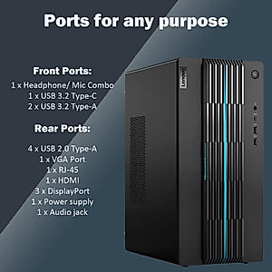 Lenovo IdeaCentre 5i Gaming Desktop, 12th Gen Intel Core i7-12700, Geforce RTX 3060, 32GB RAM, 512GB PCIe SSD + 1TB HDD, Wi-Fi 6, DisplayPort, HDMI, Windows 11 Home, Black