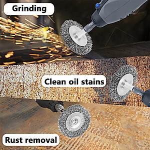 WUBOECE 10PCS Wire Wheel Brush for Drill, High Carbon Steel Wire Wheel Drill Brush Wheel Brush, Metal Wheel Brush for Drill with 1/4" Hex Shank, Skilled in Handling Metal & Nonmetal Surfaces