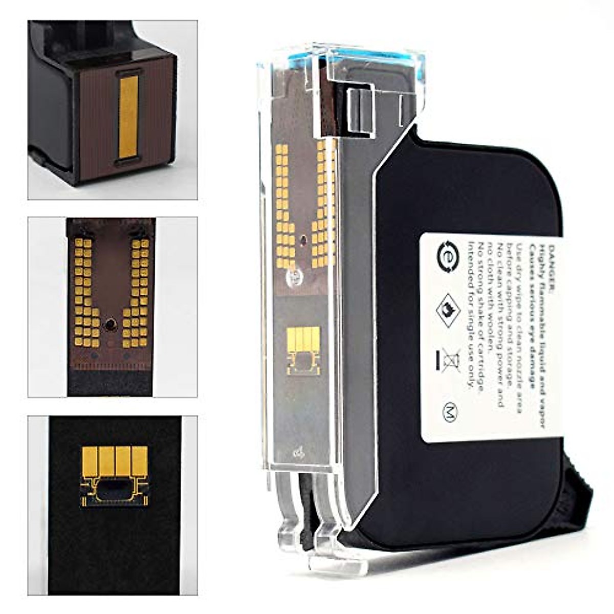 TOAUTO Original Portable Ink Cartridge Quick-Dry Replacement 42ml Ink Cartridge for Handheld Inkjet Printer Coding Machine（Black）