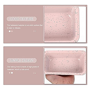 jojofuny Silicone Molds Carbon Steel Loaf Pan Rectangular Cake Bread Toast Pan Kitchen Baking Mold Nonstick Bakeware Tool for Bakery Household Home 6 Inch Pink Tray