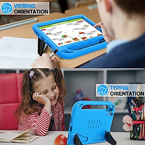 SUPNICE iPad 10th Generation Case for Kids, iPad 10.9 Inch Case with Built-in Screen Protector, Durable Lightweight Shockproof Handle Stand Child Cover Case for iPad 10th Gen 2022 Release - Blue