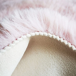 Ghouse Soft Faux Sheepskin Fur Rug, 2x6 Pink Fluffy Bedside Plush Shag Nursery Carpet Area Rug for Living Room, Bedroom, Playing Room Decor