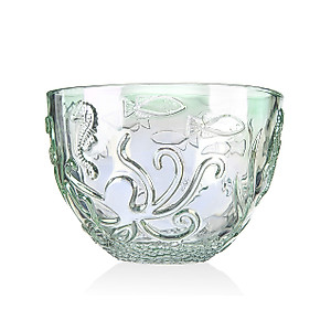 Godinger Salad Bowl, Dessert Bowl, Salad Serving Bowl, Round Green Iridescent 6X6