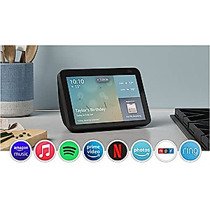 Echo Show 8 (2nd Gen, 2021 release) | HD smart display with Alexa and 13 MP camera | Charcoal