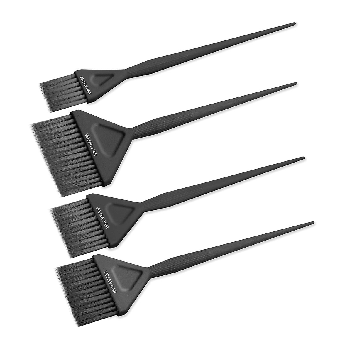 Vellen Hair Color Brush Set, 4 different sizes for smooth Application, Perfect for Hair coloring and Balayage, Reusable and Washable (Black)