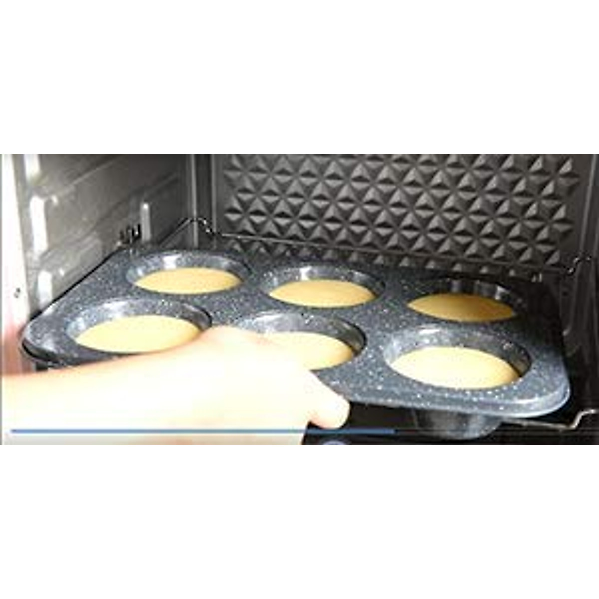Monfish Jumbo Muffin Pan Extra Large Cupcake Tins 3.5x1.77 Cup Carbon Steel Non Stick Coating Black Granite Finish