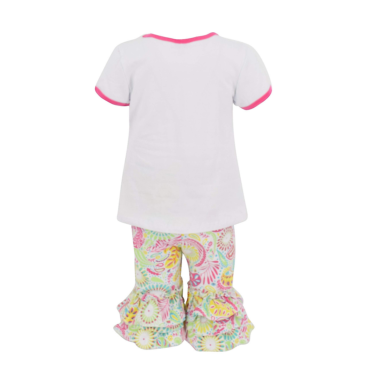 Unique Baby Girls Paisley Easter Bunny Easter Outfit (7/XXL, Pink)